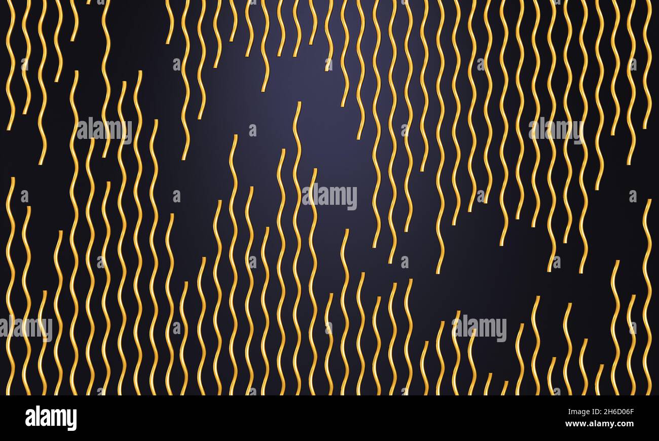 twisted gold metallic threads on a dark background. 3d render Stock ...