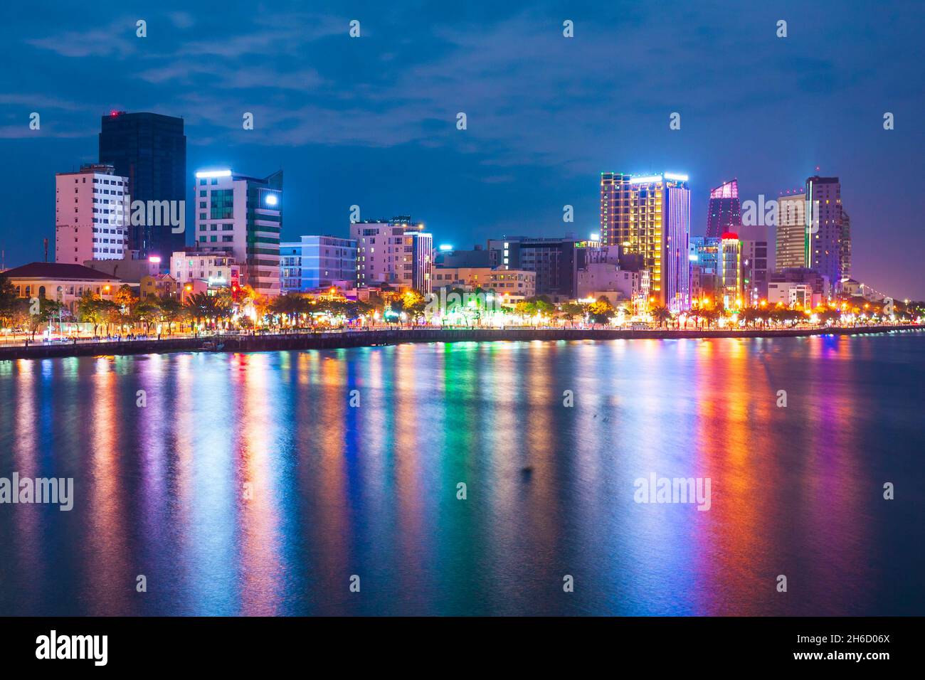 Da Nang city centre skyline aerial panoramic view. Danang is the fourth ...