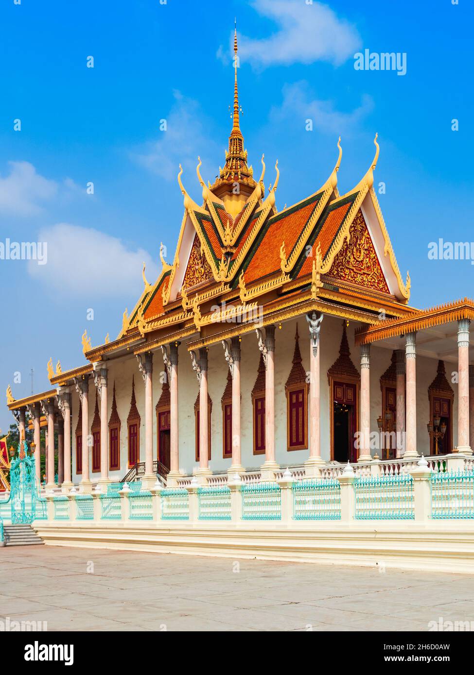 The Silver Pagoda or Wat Preah Keo Morakot is located near the Royal Palace in Phnom Penh in ...