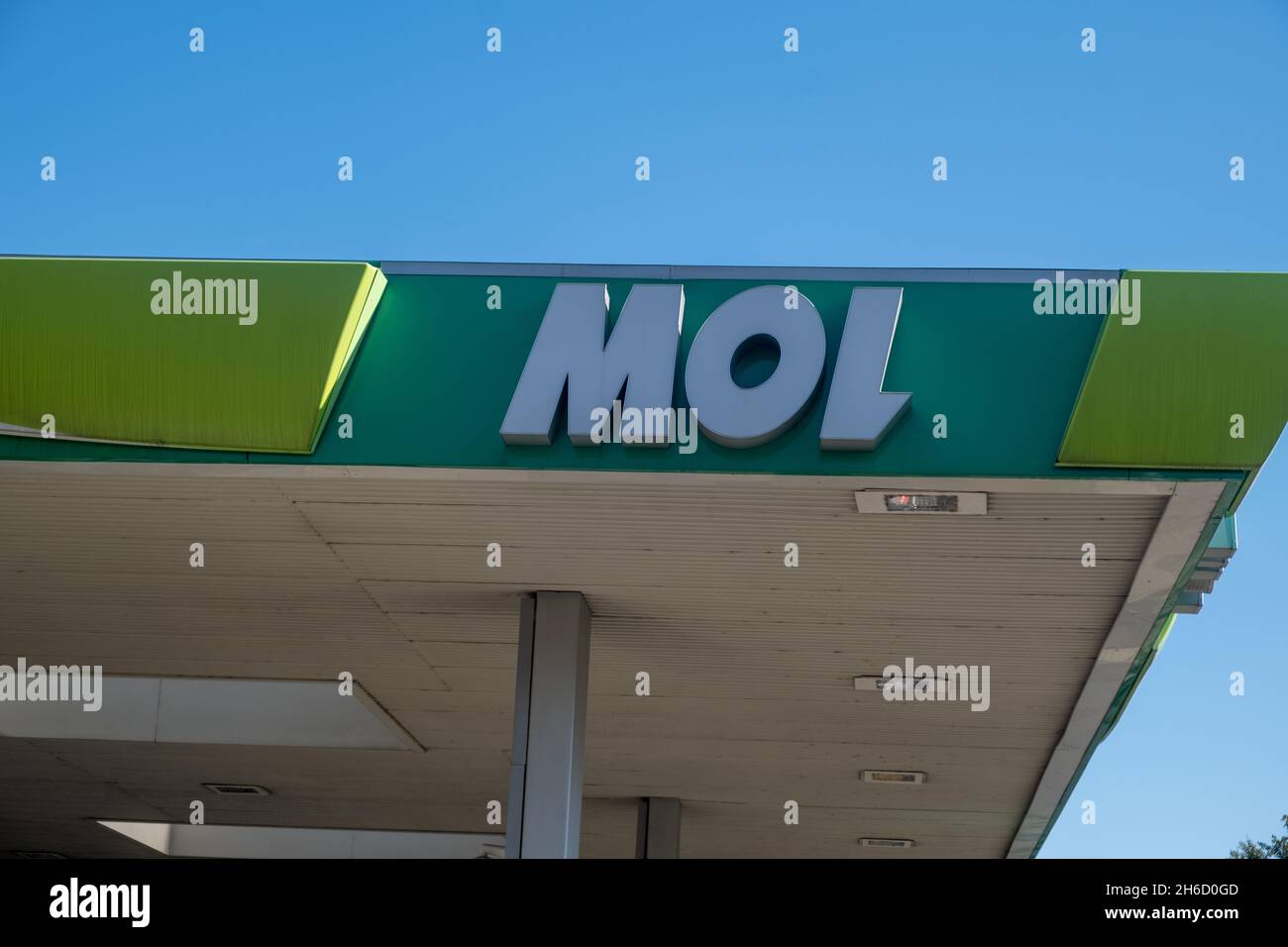 Budapest, Hungary - 1 November 2021: MOL company gas fuel station ...