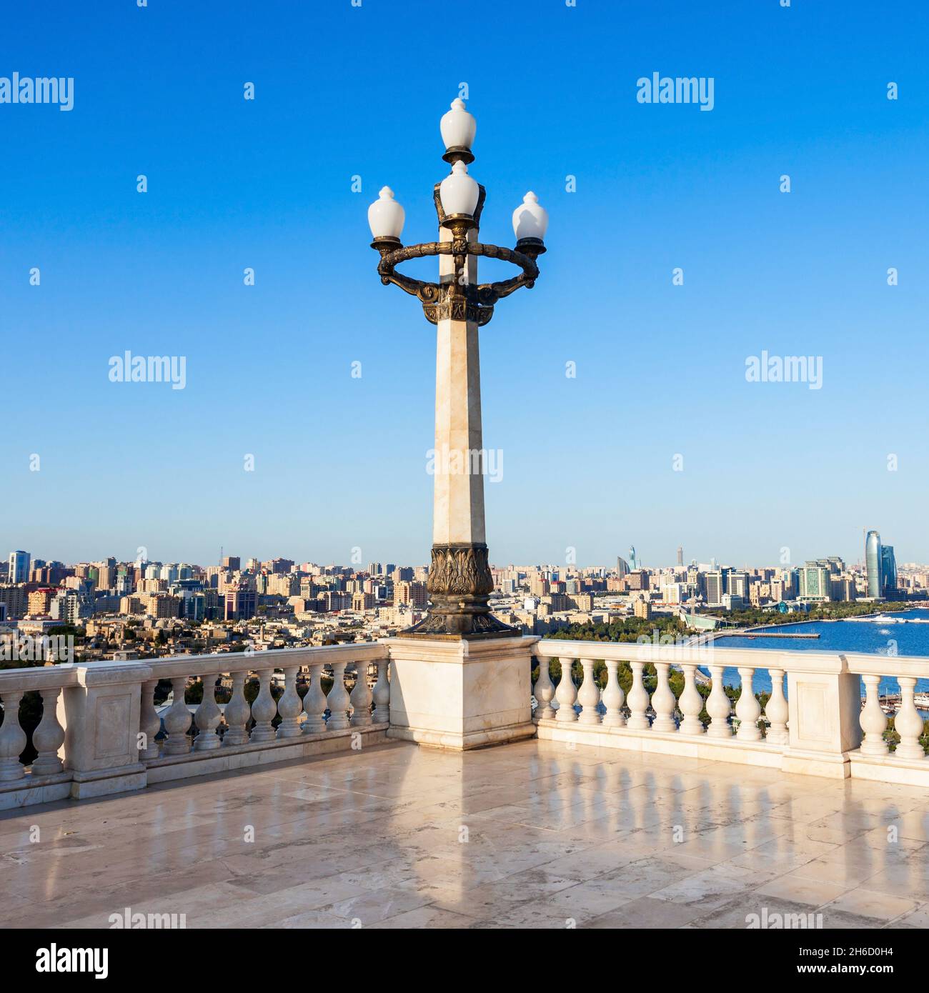 The Martyrs Lane viewpoint, which located in the center of Baku ...