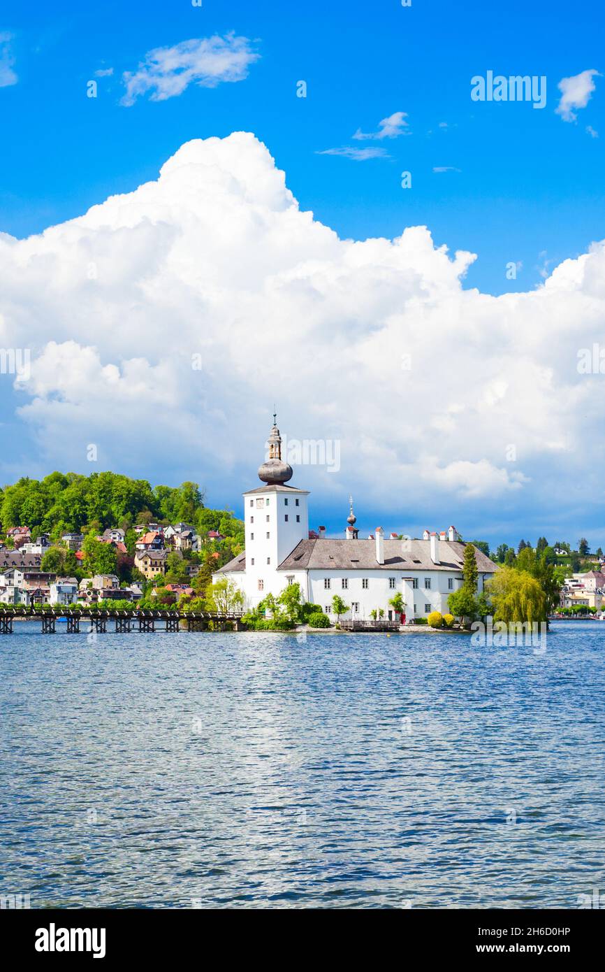 Gmunden city lakeside and Traunsee lake view, Austria. Gmunden is a ...