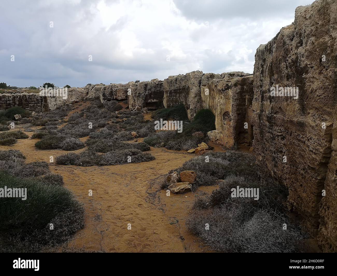 Ancient graves in the outdoor museum of Paphos, Cyprus. Tombs of the ...