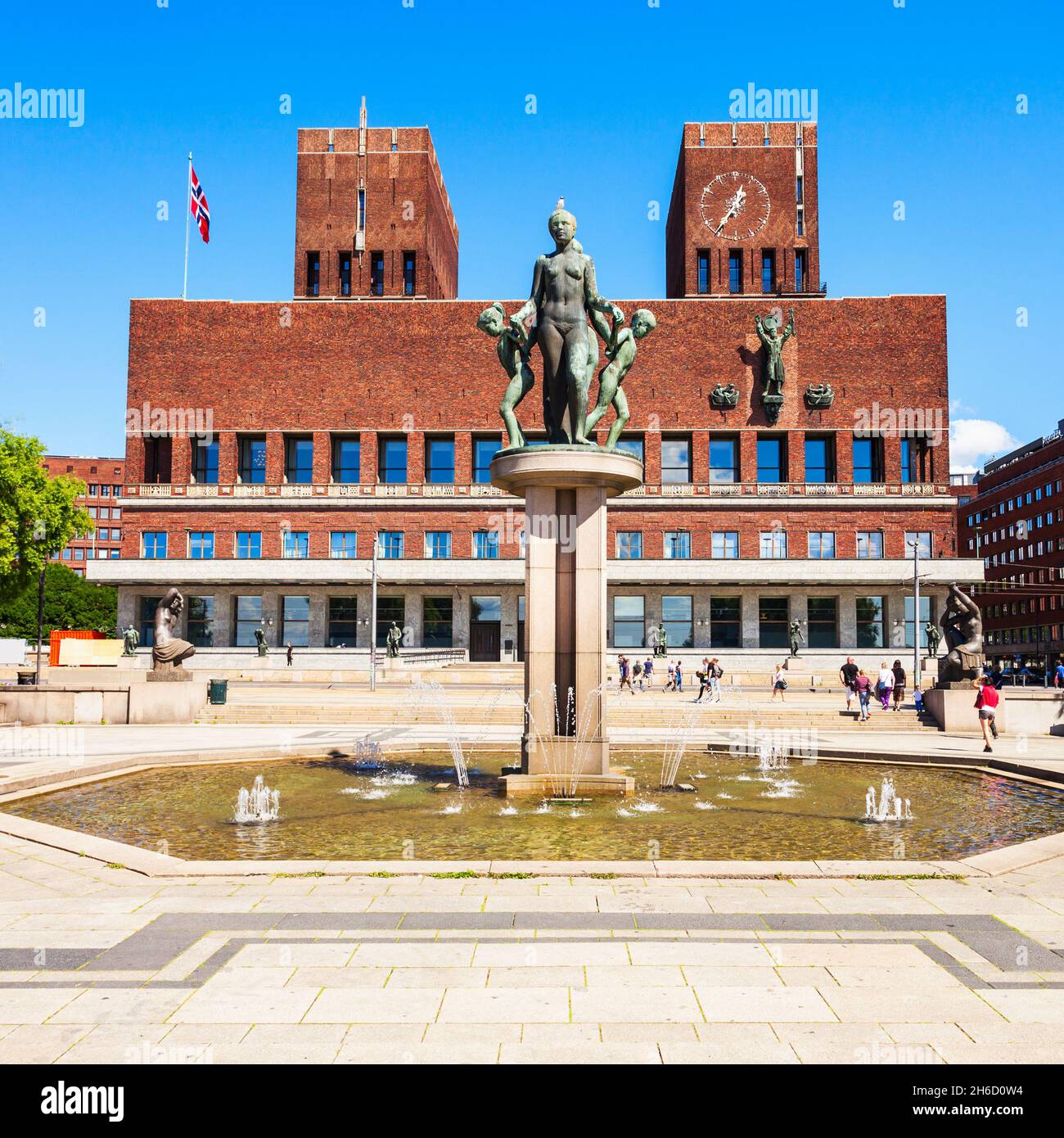 City Hall or Radhus in Oslo, Norway. Oslo City Hall is a municipal ...