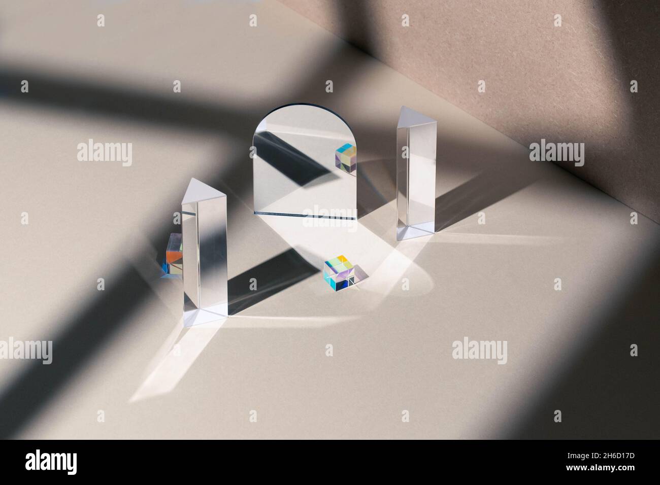 Futuristic cool background with glass prisms and light shadows Stock ...