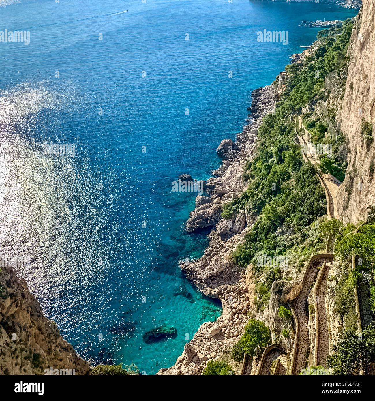 Winding path to Marina Piccola on Capri island Italy Stock Photo - Alamy