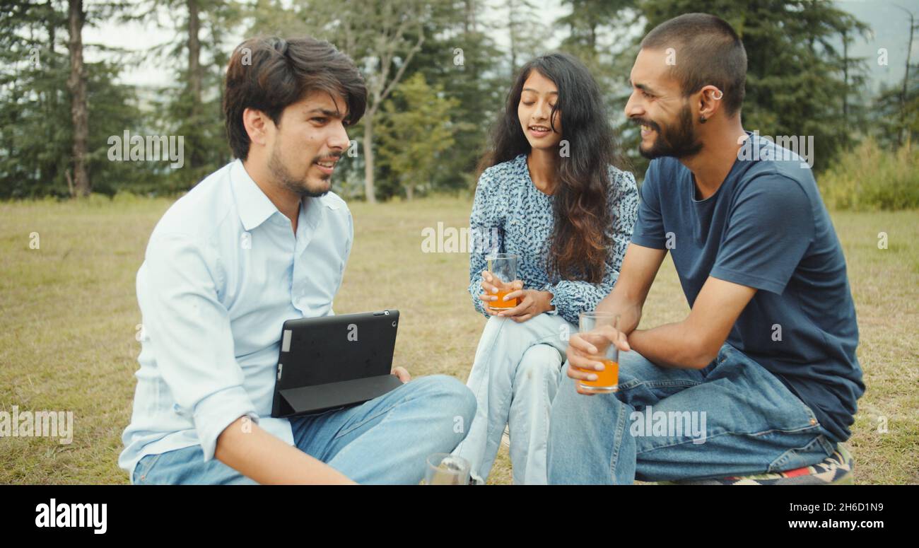 Indian friends having discussion hi-res stock photography and images ...