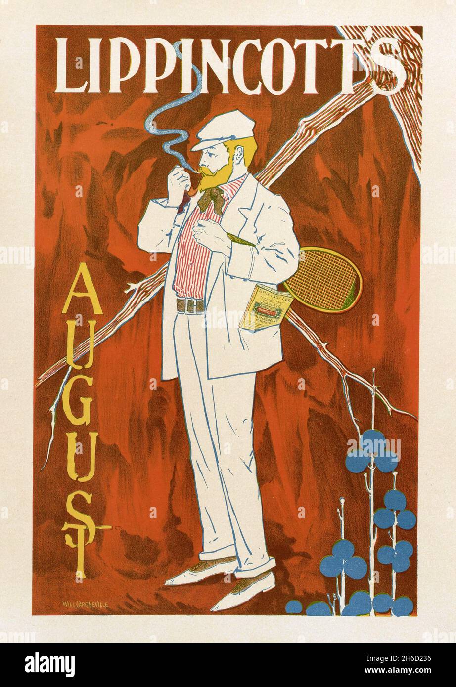 Poster Advertising the August issue of Lippincott’s monthly magazine by ...