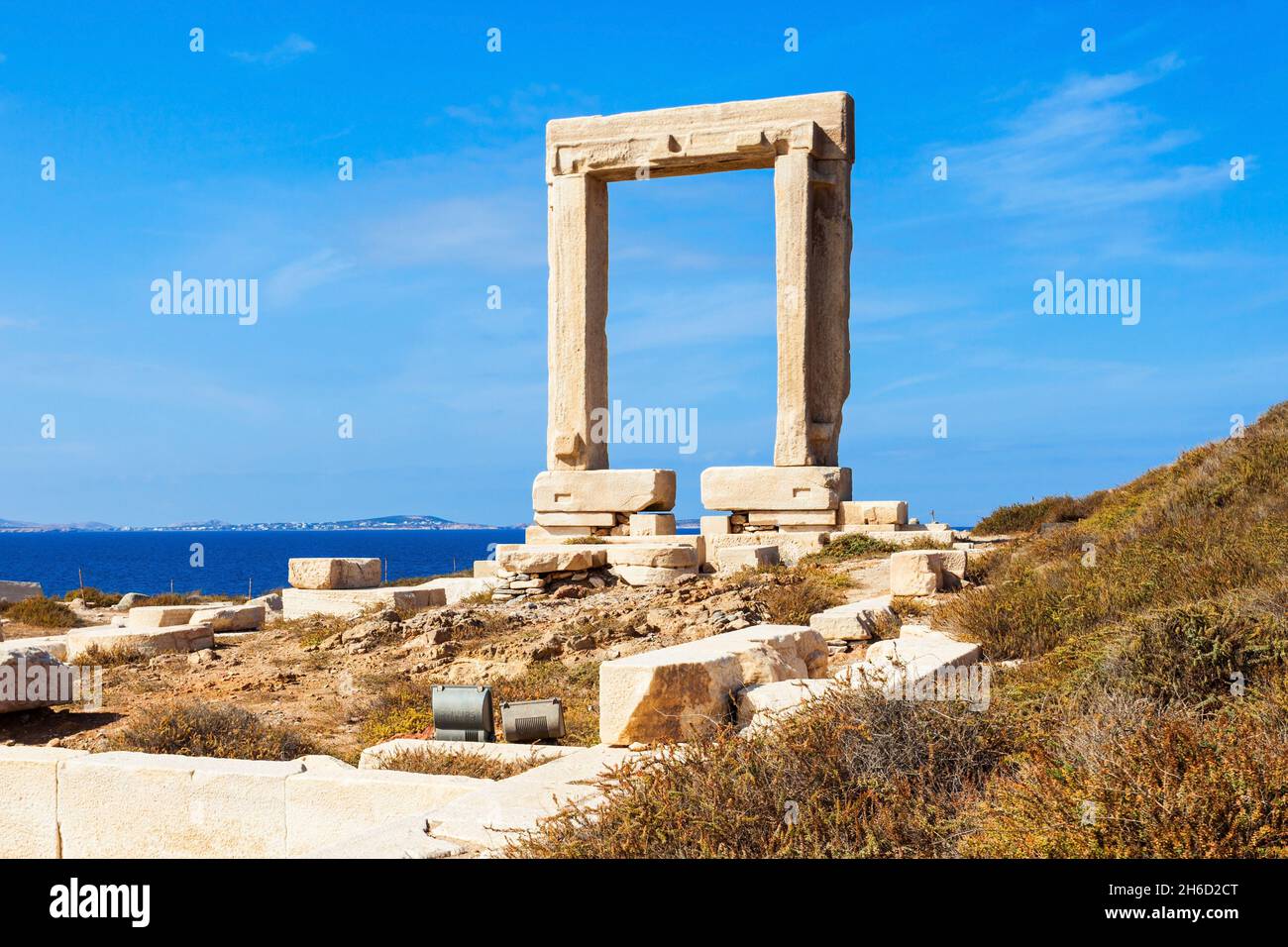 Naxos Portara or Apollo Temple entrance gate on Palatia island near ...