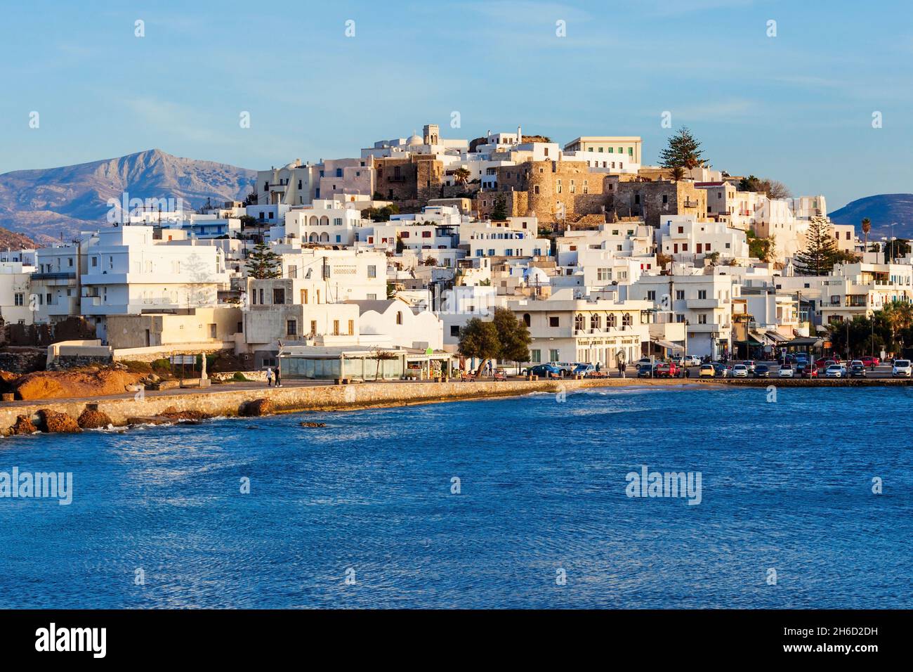 Naxos island aerial panoramic view. Naxos is the largest of the ...