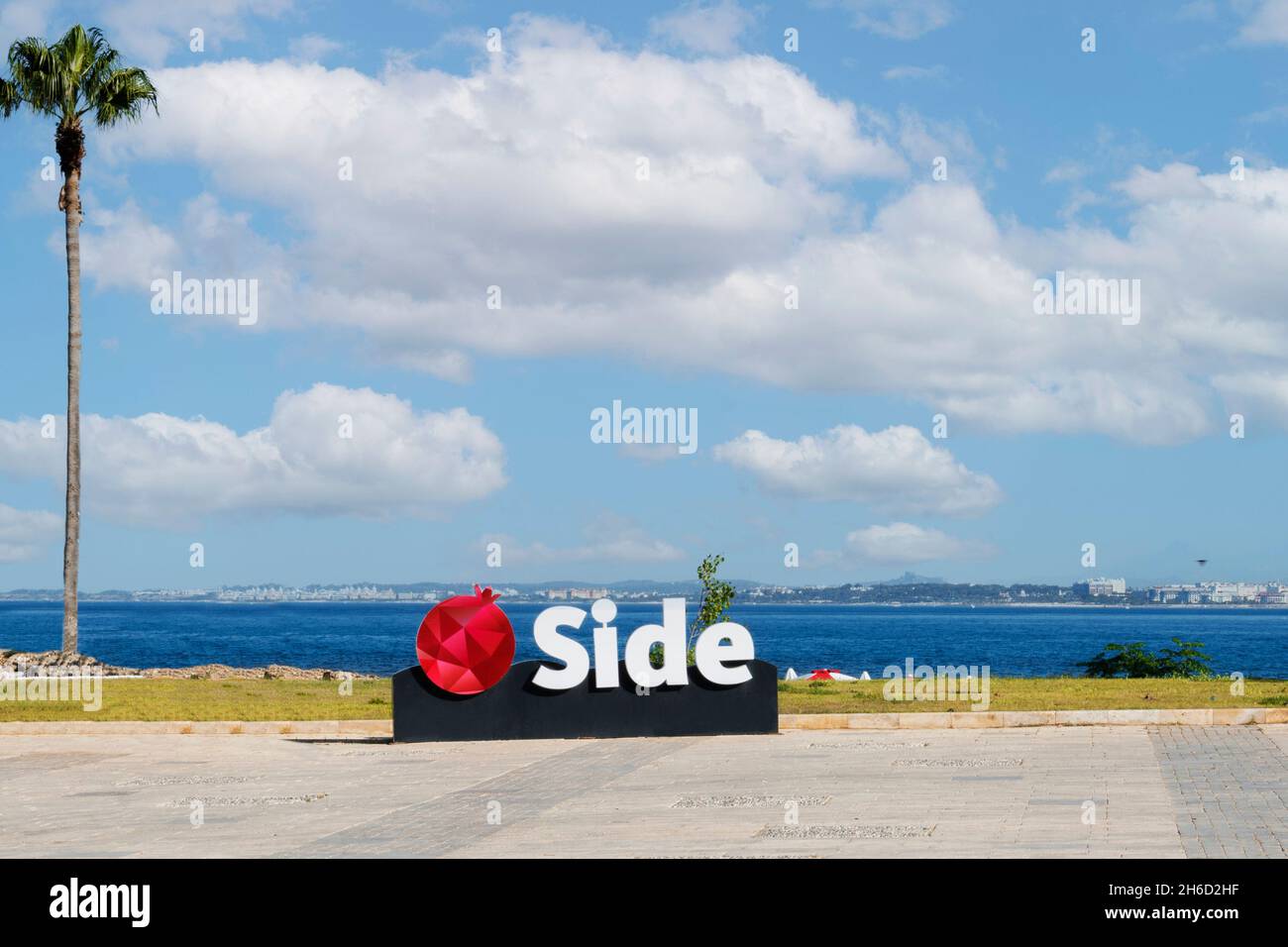 The streets of the city centre, the bazaar and the port area in Side ...