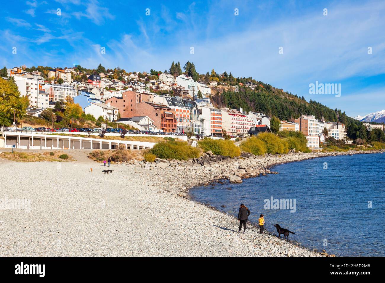 Bariloche seafront and Nahuel Huapi Lake in Patagonia region of ...