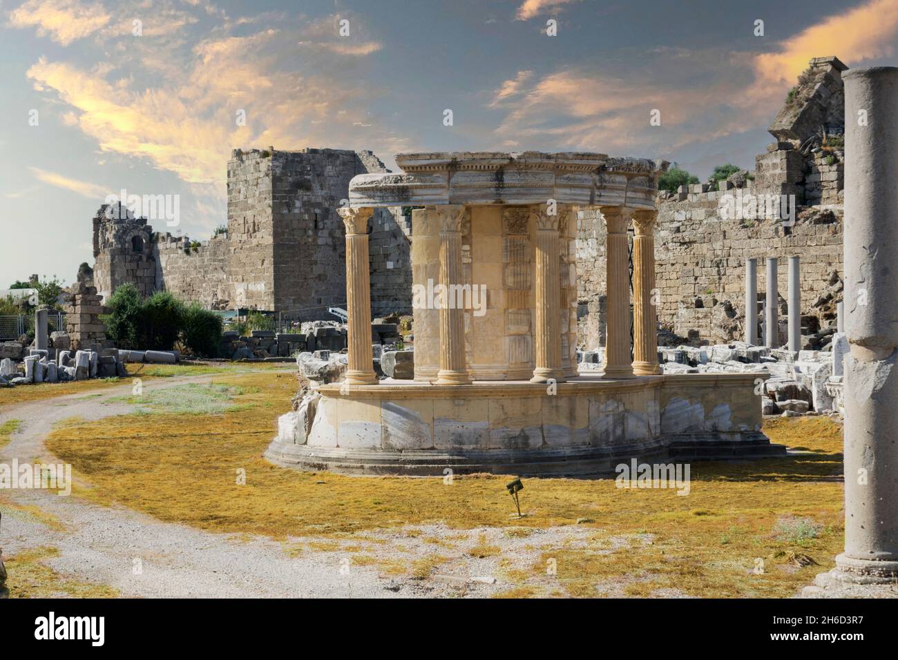 side tyche temple. The temple built by the Side people inside the Agora ...