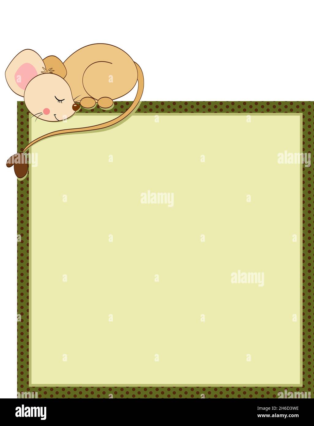 Cute mouse sleeping on frame empty Stock Photo - Alamy