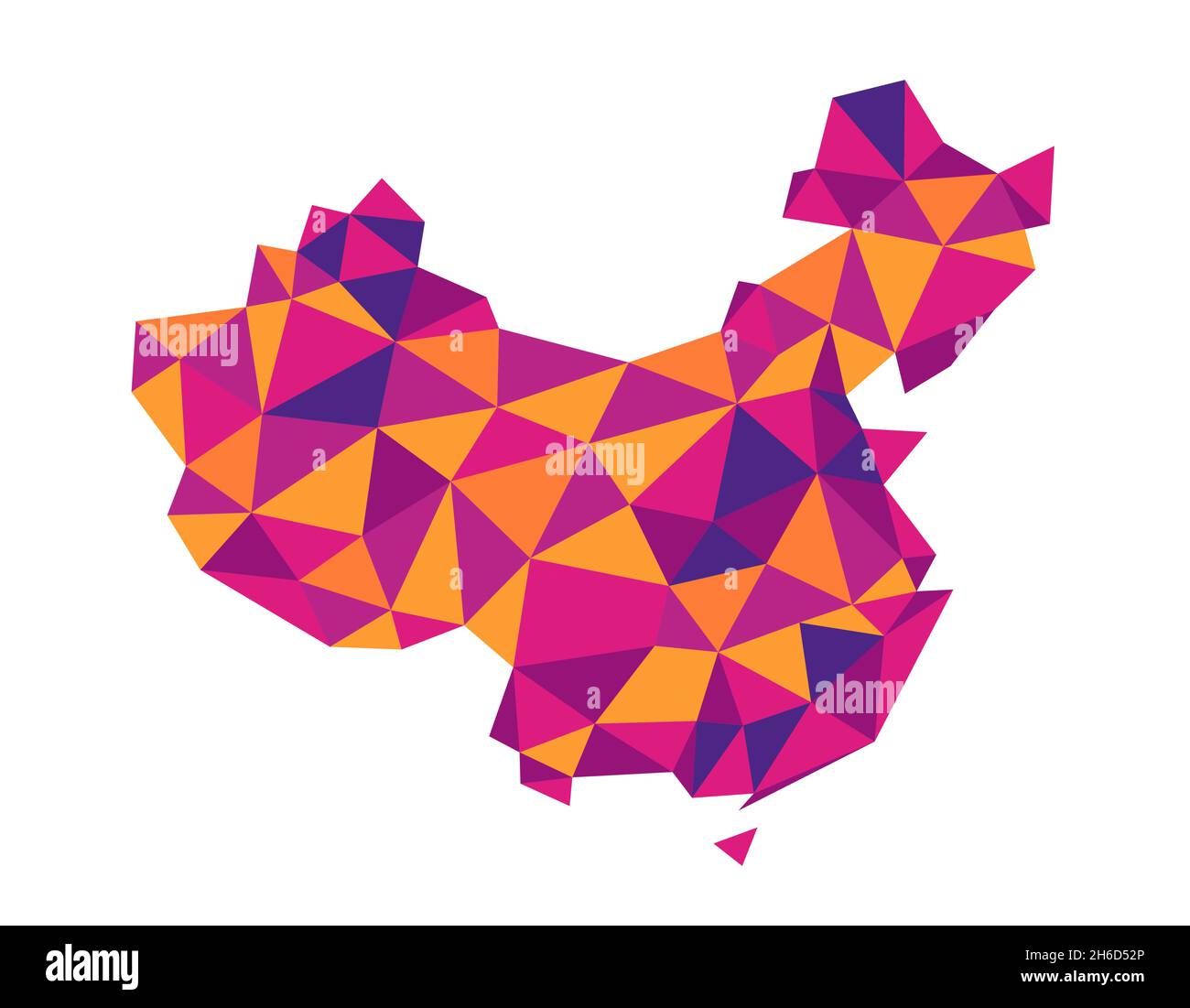 China polygon map abstract vector. Low poly style vector map of China ...
