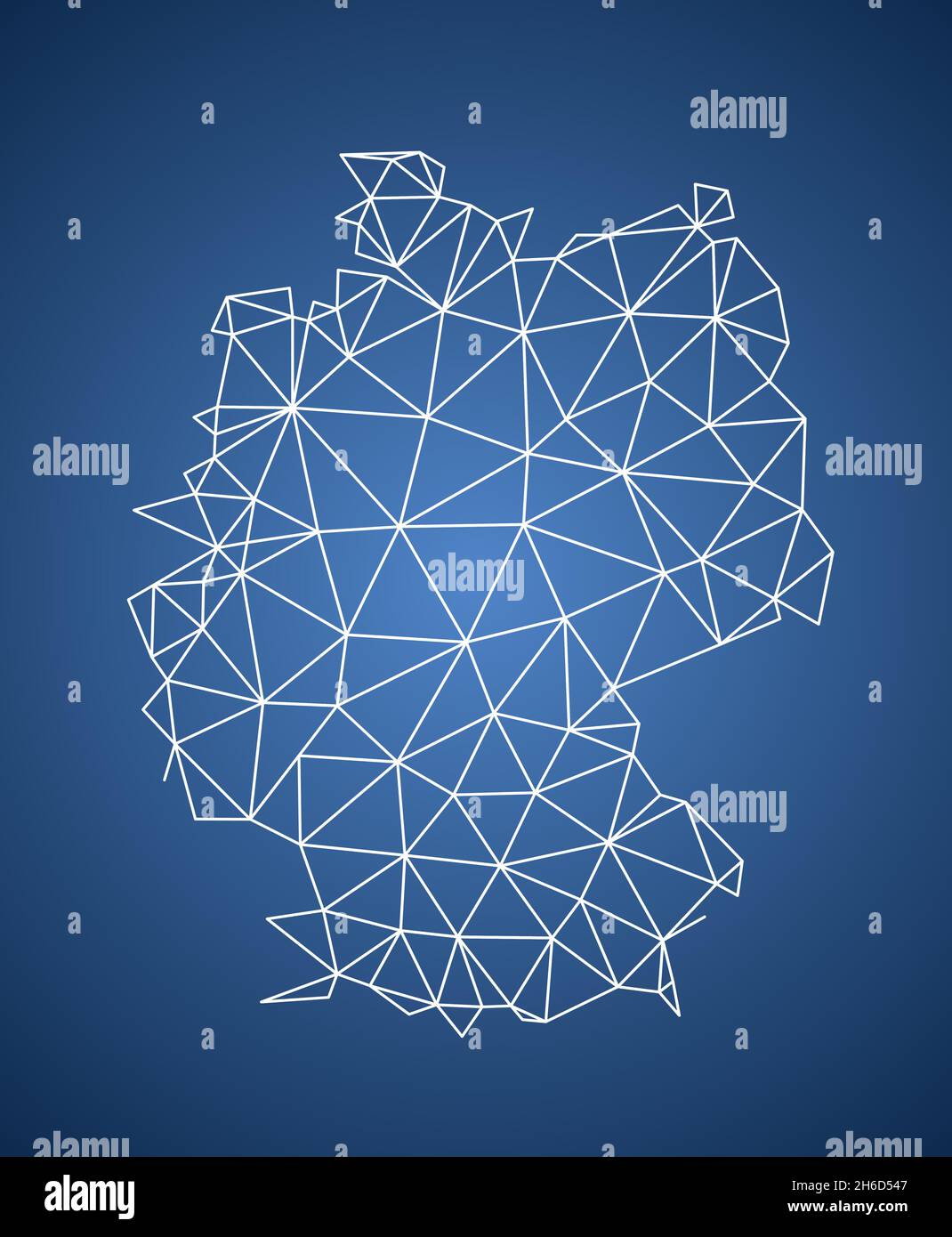 Germany polygon map. Low poly blue trendy style vector map of Germany ...