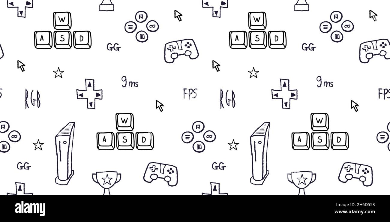 Video game seamless background. Gaming concept vector illustration ...