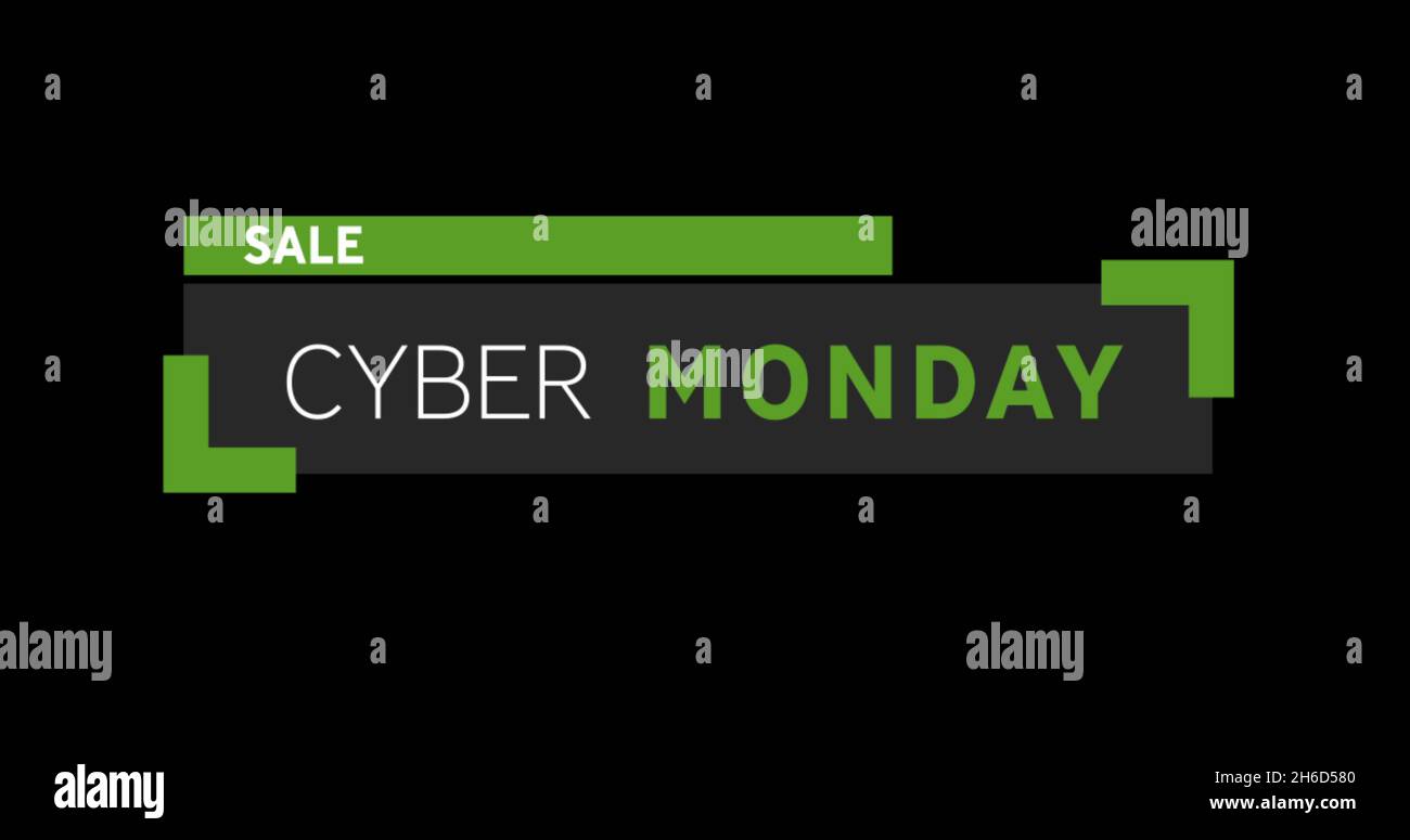 Grey ribbon with Cyber Monday text against green screen Stock Photo - Alamy