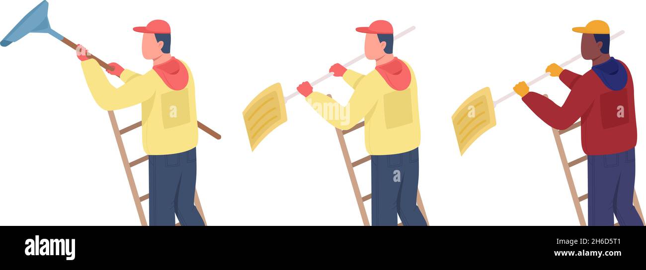 Set cleaning service characters Stock Vector Images - Alamy