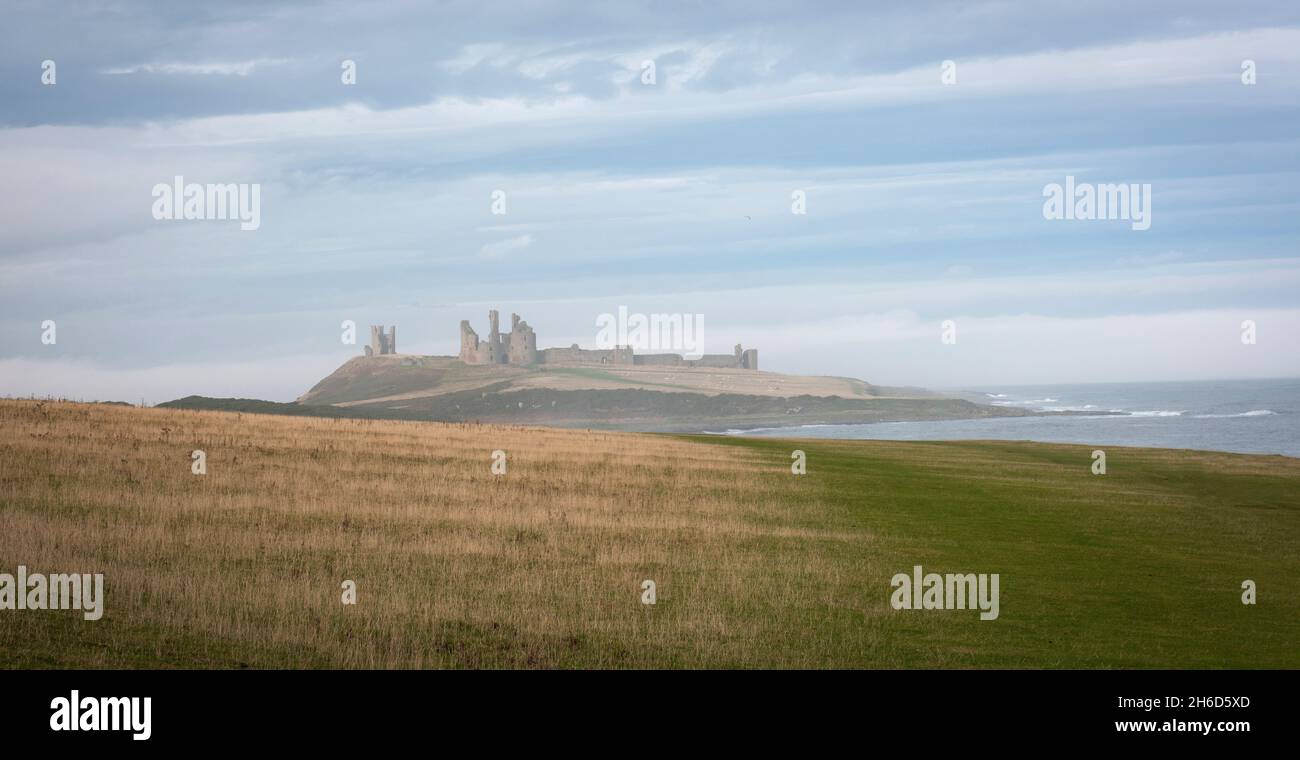 Dunstanburgh Castle on the Northumberland coast, UK Stock Photo - Alamy