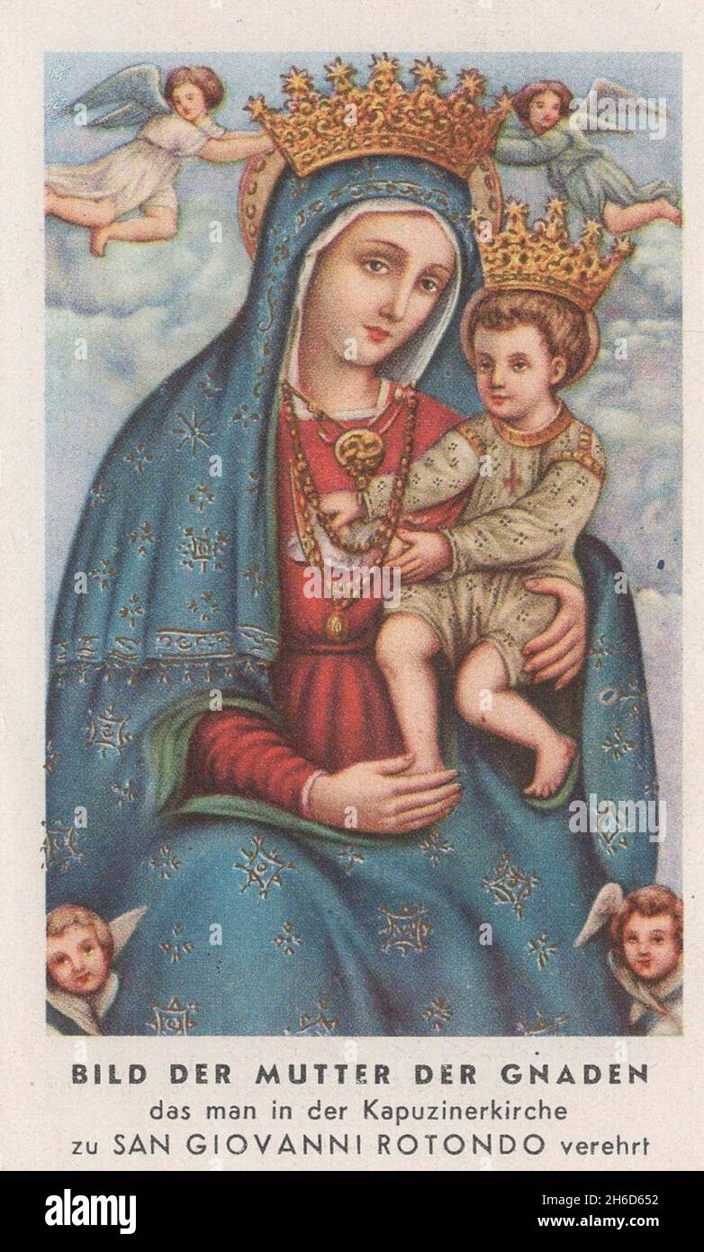 vintage holy card Madonna Maria St Mary witht the young Jesus. old ...