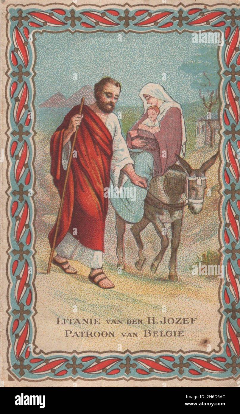 vintage holy card lithograph Saint Family ( Joseph, Maria Mary Jesus ...