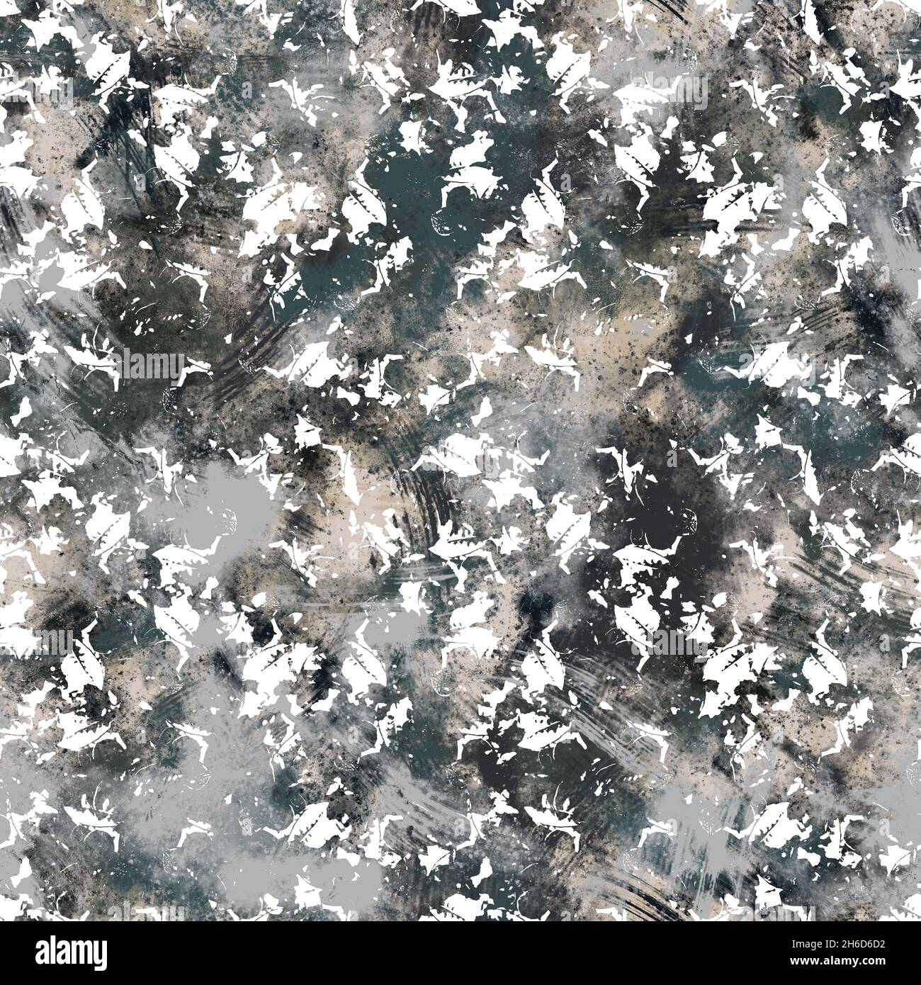 Seamless neutral tan and white distressed grungy motif surface pattern ...