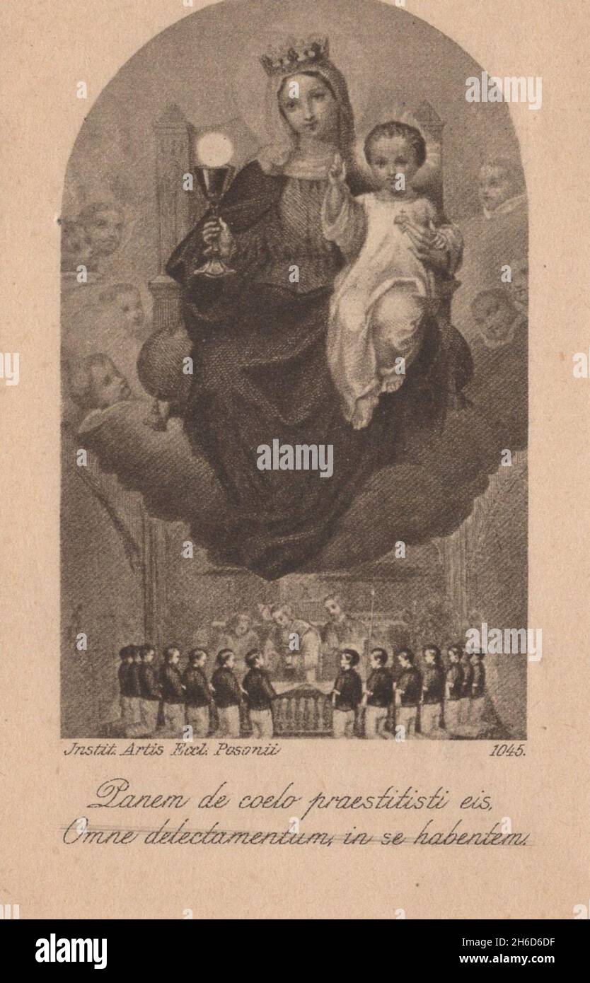 vintage holy card Madonna Saint Maria St Mary witht the baby Jesus. old ...