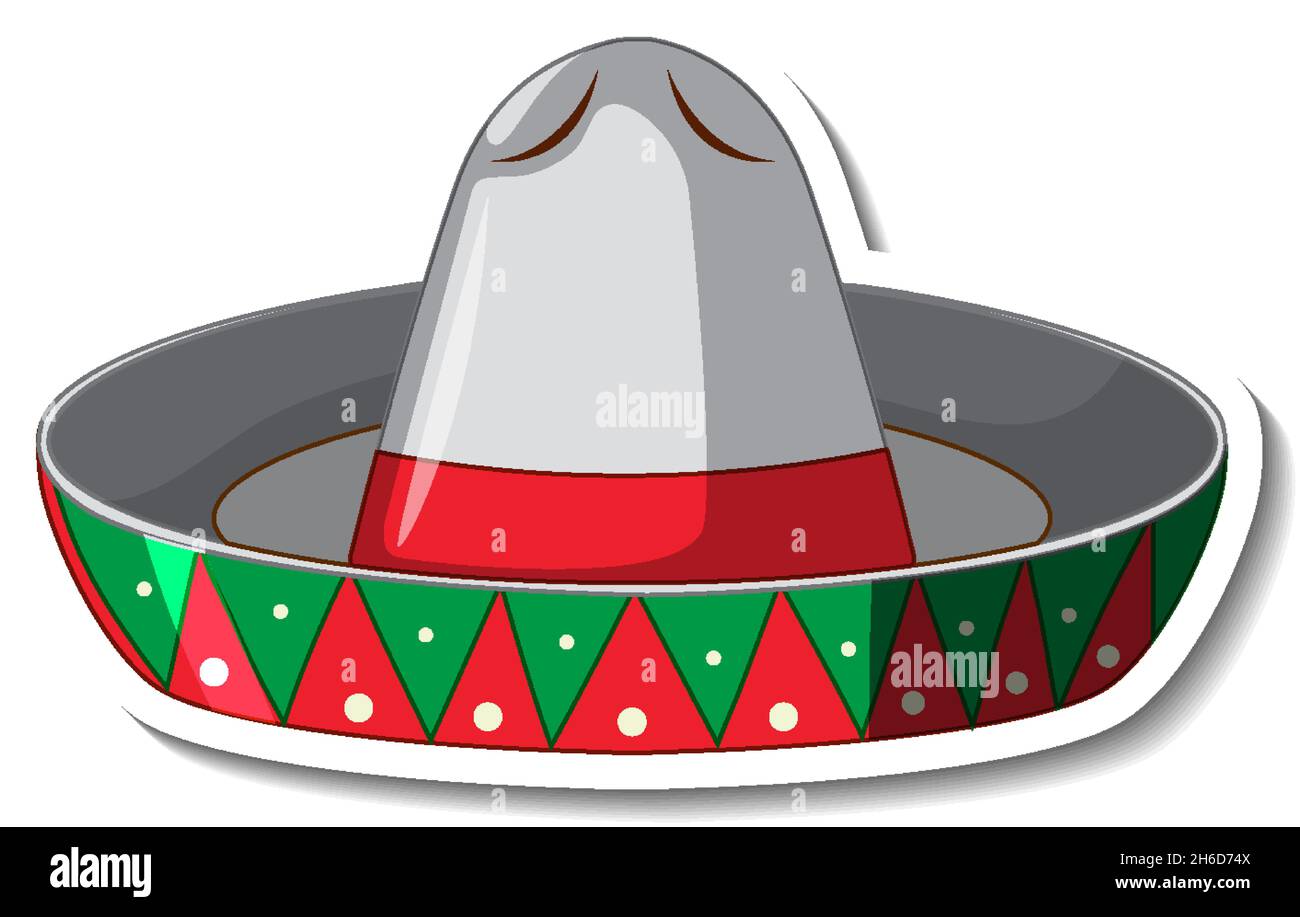 Mexican hat cartoon sticker illustration Stock Vector Image & Art - Alamy