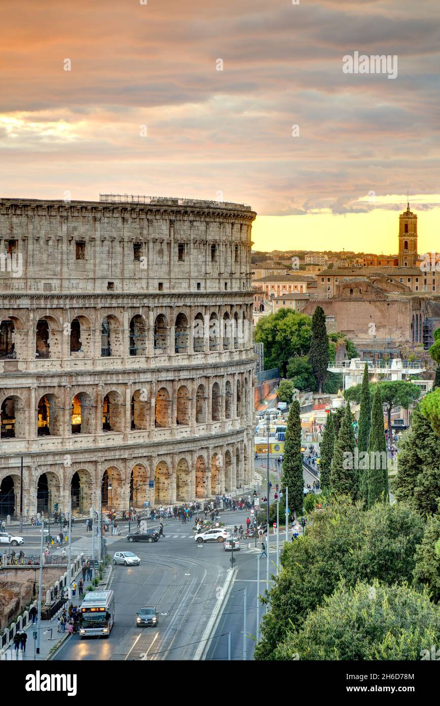 Cityscape stadium building exterior illuminated hi-res stock ...