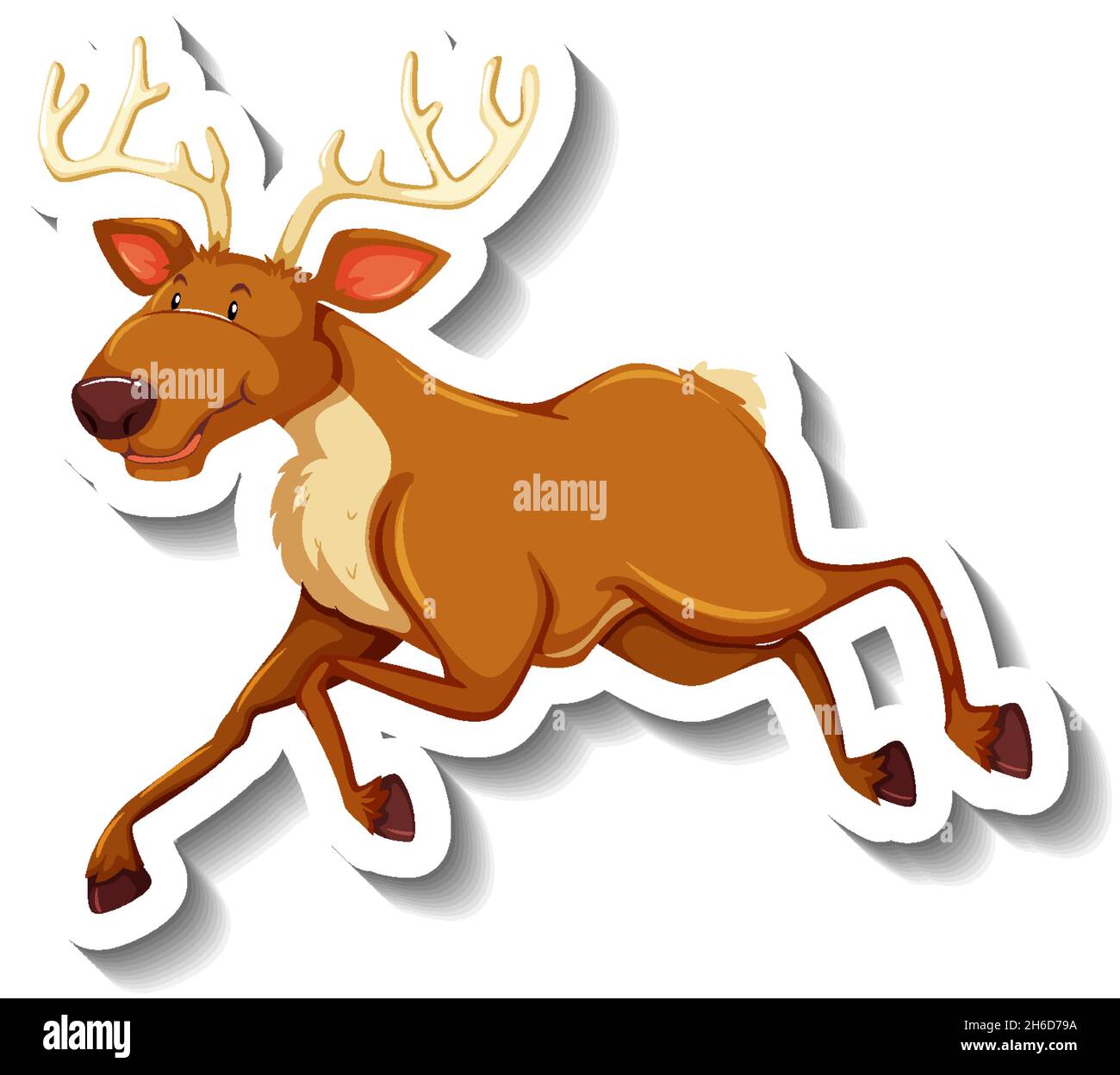 A deer animal cartoon sticker illustration Stock Vector Image & Art - Alamy