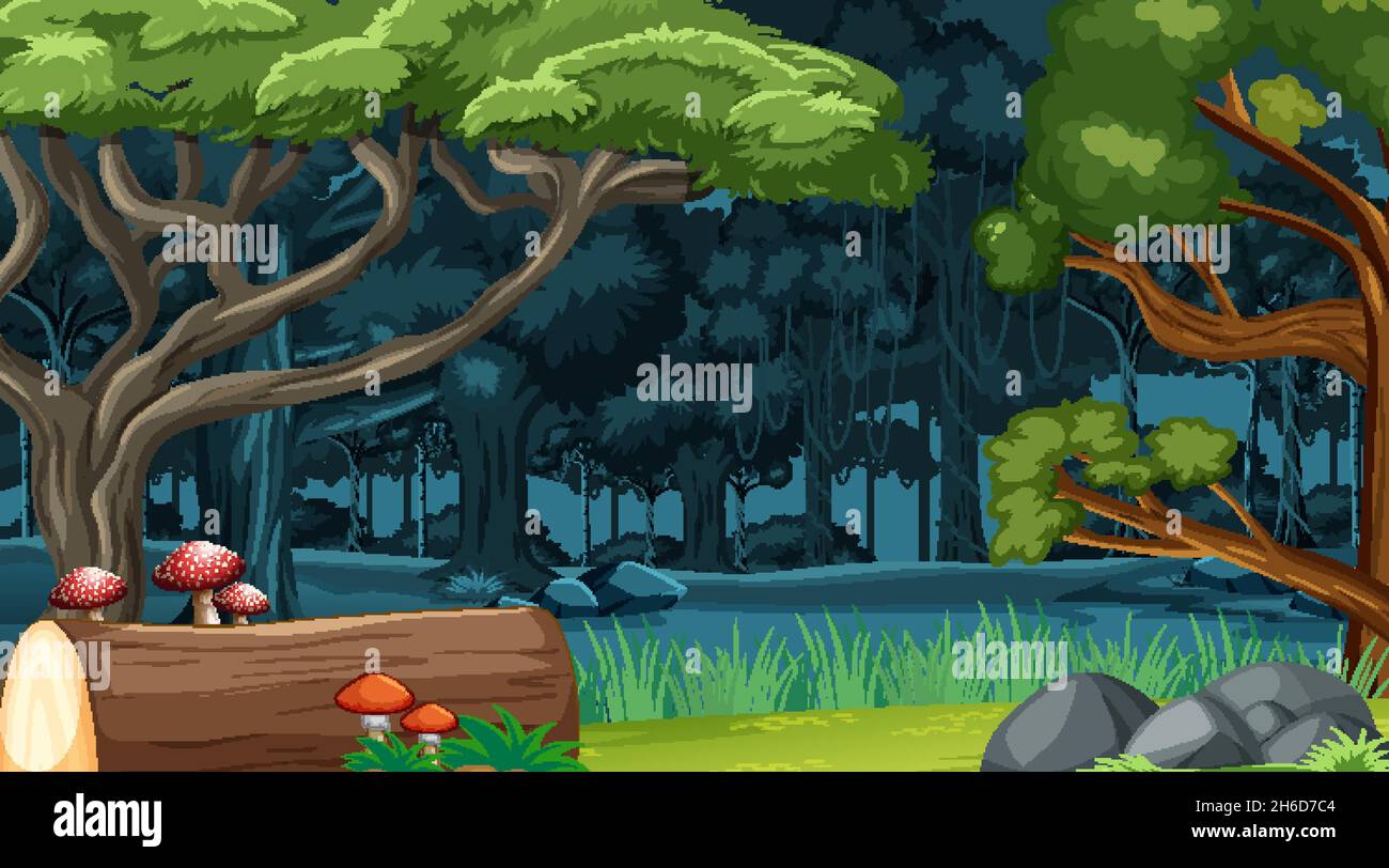 Tropical forest landscape background illustration Stock Vector Image ...
