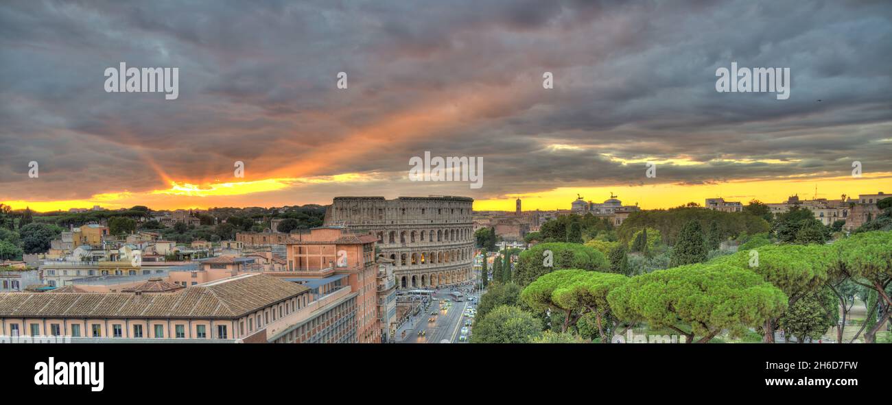 Rome colosseum hdr sunset hi-res stock photography and images - Alamy