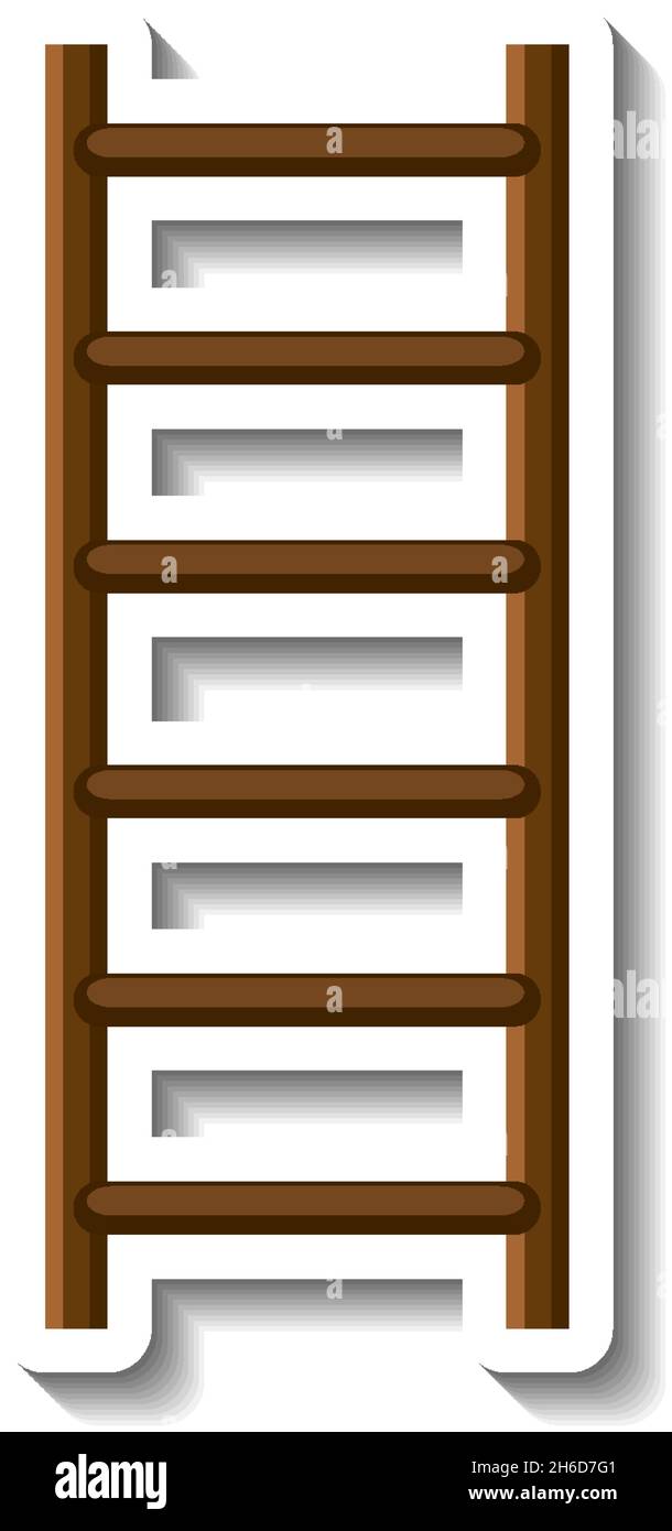 Wooden ladder isolated on white background illustration Stock Vector ...