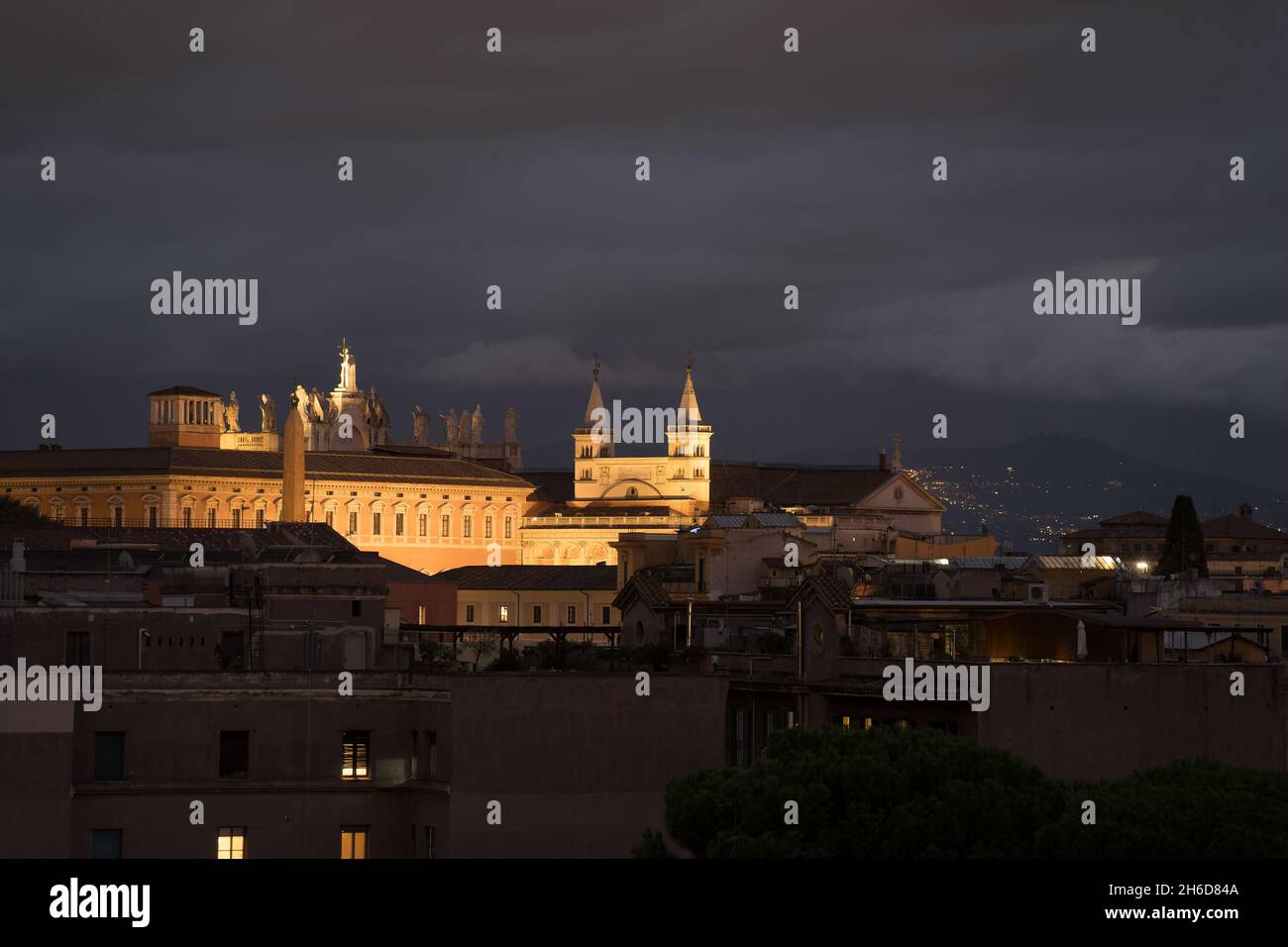 Cityscape stadium building exterior illuminated hi-res stock ...