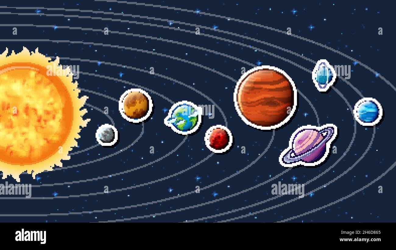 Thumbnail design with solar system illustration Stock Vector Image ...