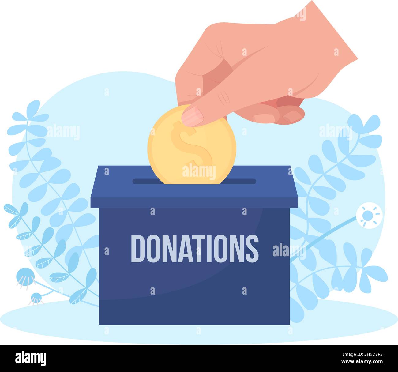 Financial donation 2D vector isolated illustration Stock Vector Image ...