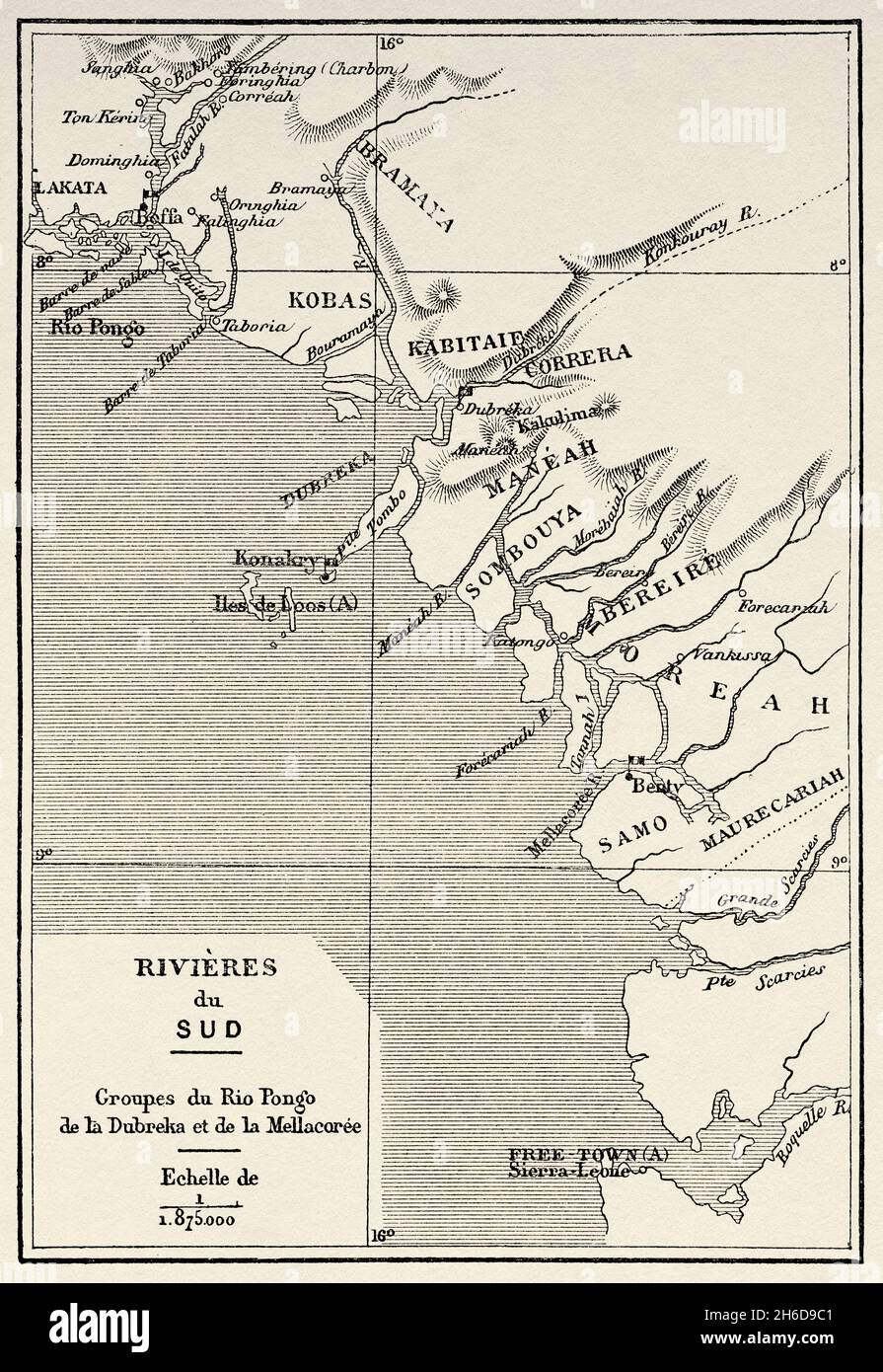 Partial map of the southern rivers, the Pongo, Dubreka and Mellacoree ...