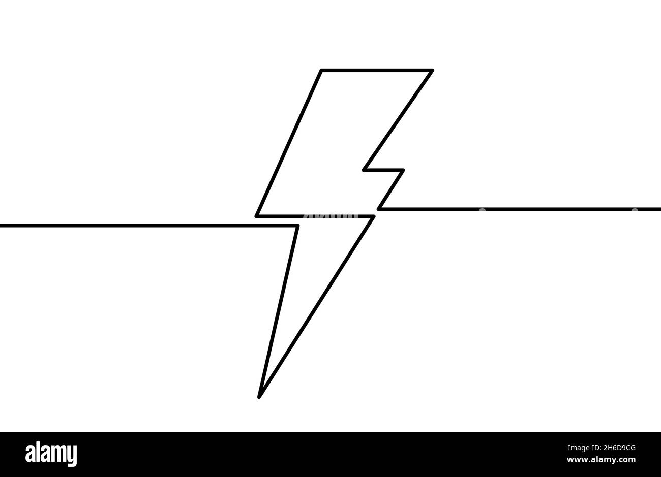 Continuous line drawing of lightning. Lightning line icon. One line ...