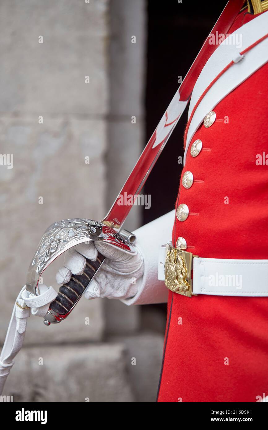 Detail of the Horse Guard soldier's uniform Stock Photo - Alamy
