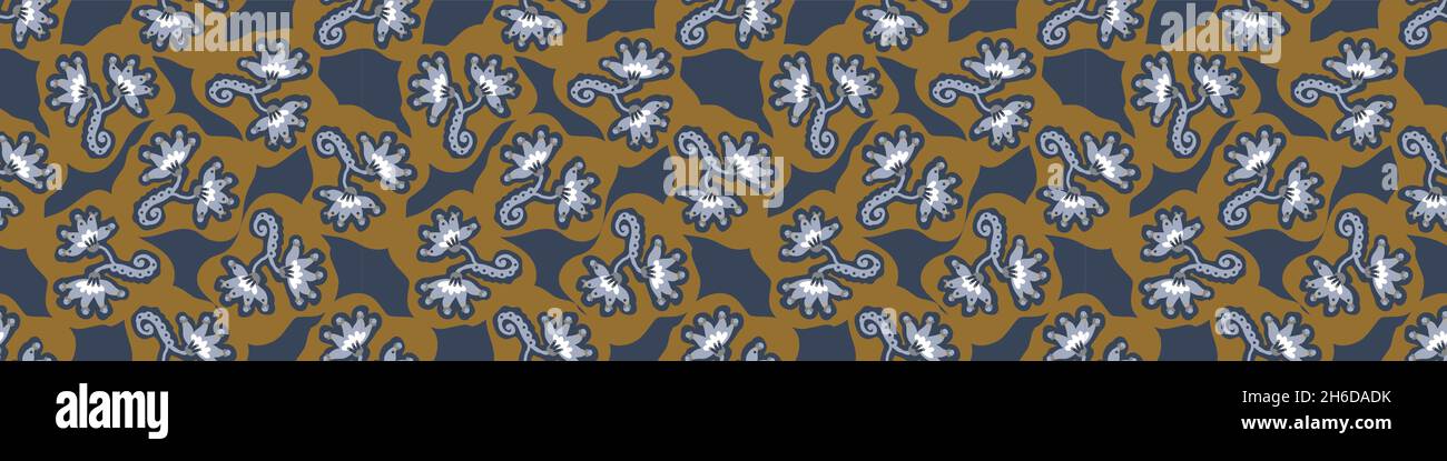 Masculine floral seamless border. Speckled simple shape for digital ...