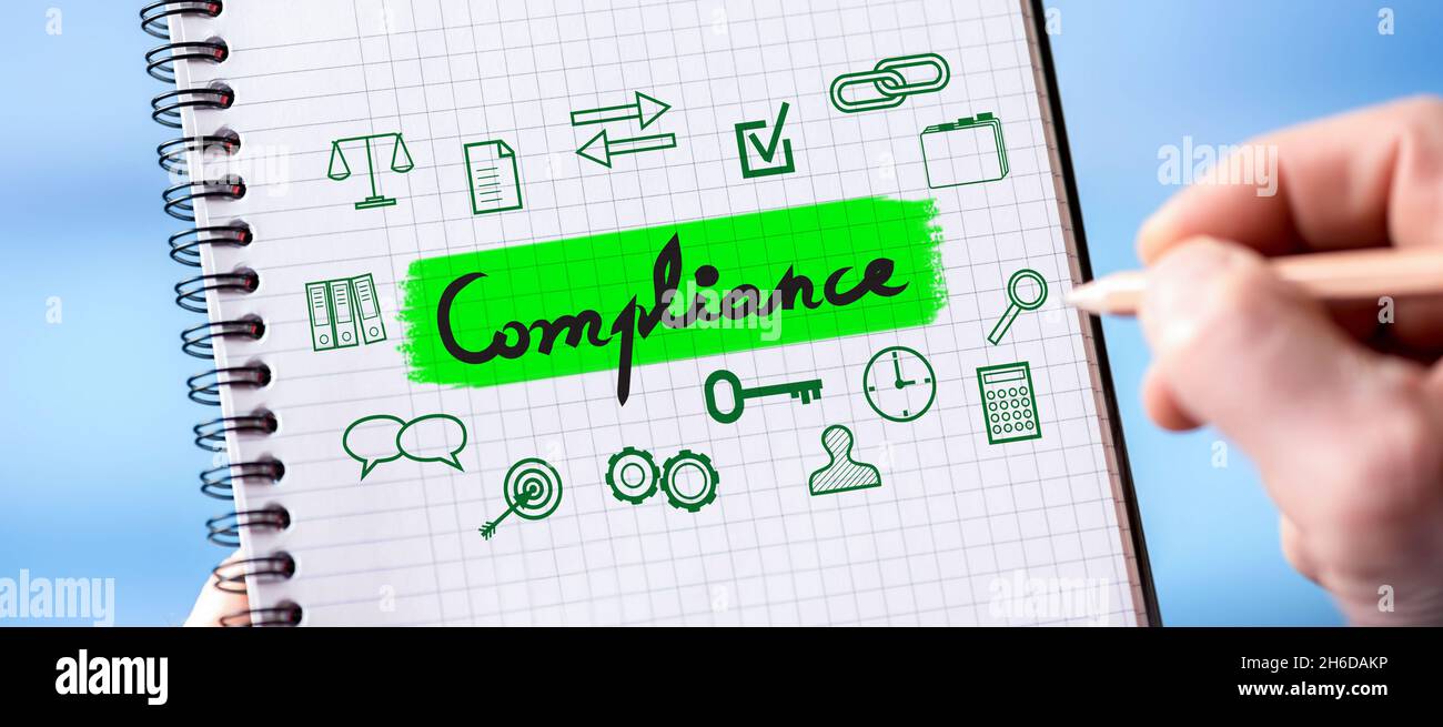 Hand drawing compliance concept on a notepad Stock Photo - Alamy