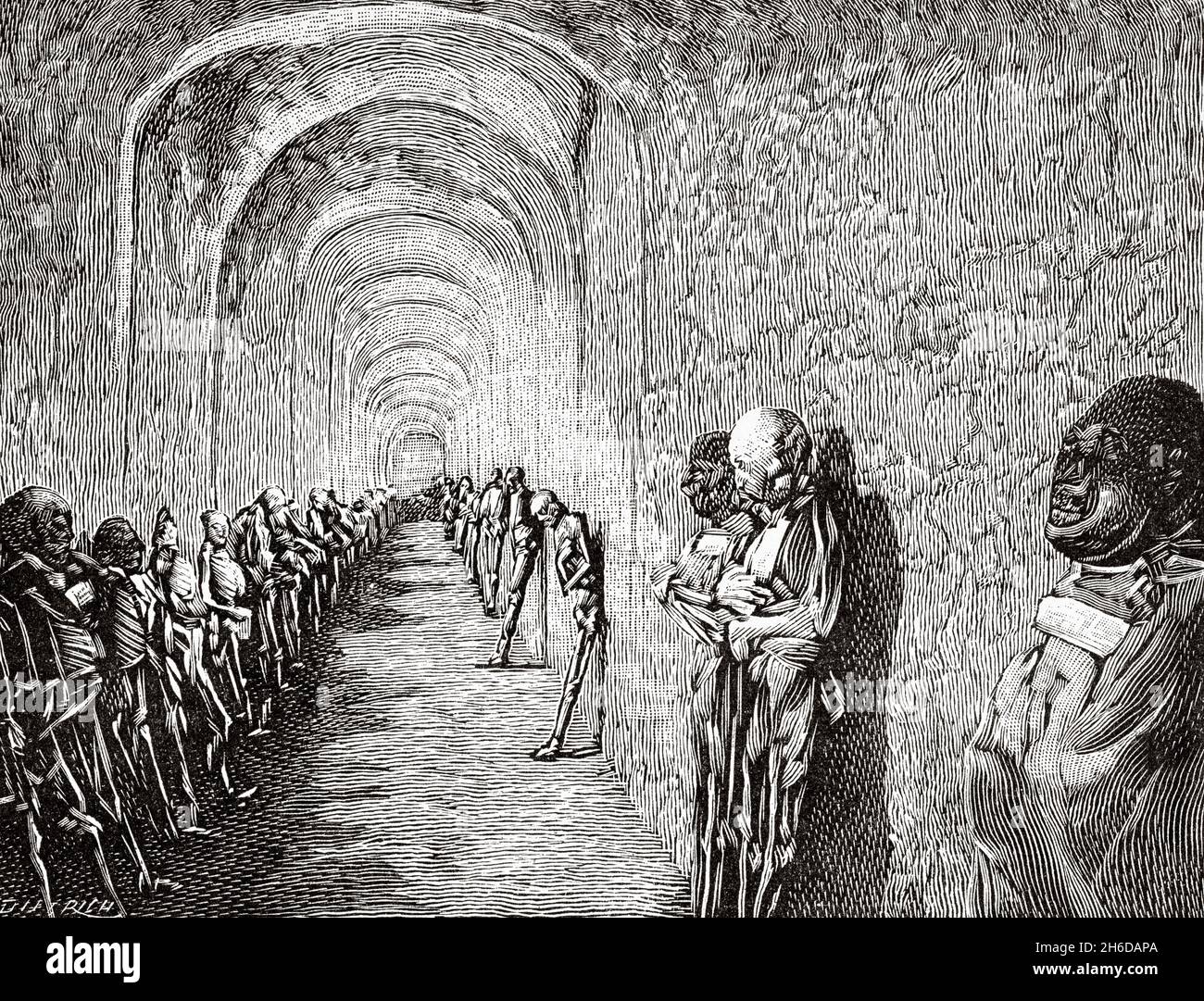 The catacombs of Guanajuato, Mexico. Latin America. Old 19th century ...