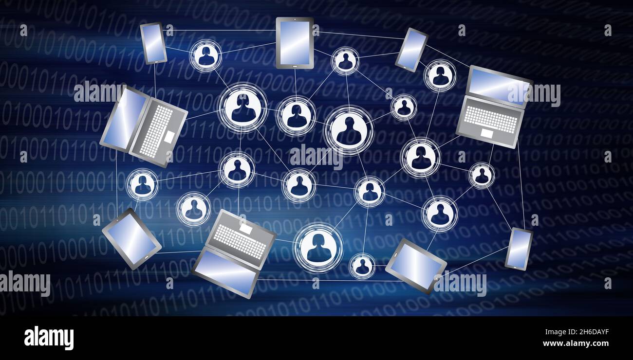 Illustration of a social network connection concept Stock Photo - Alamy