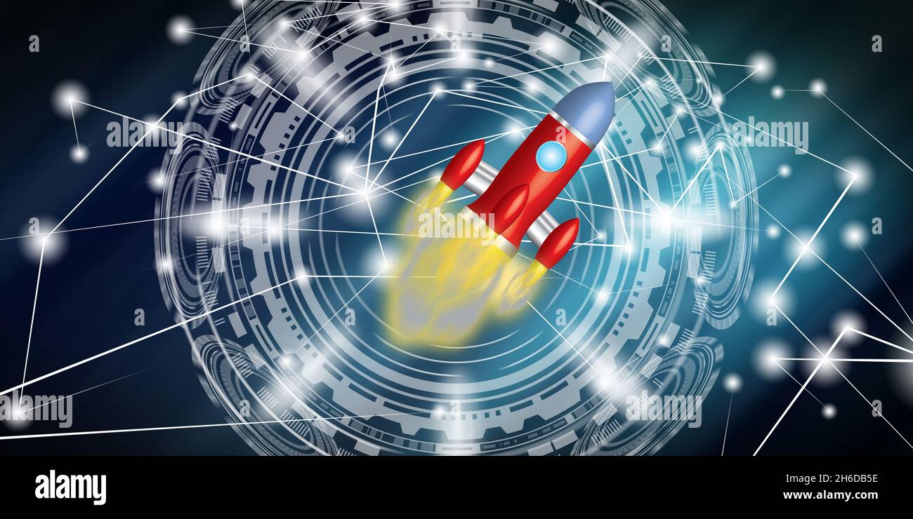 Illustration of a high technology startup concept Stock Photo - Alamy