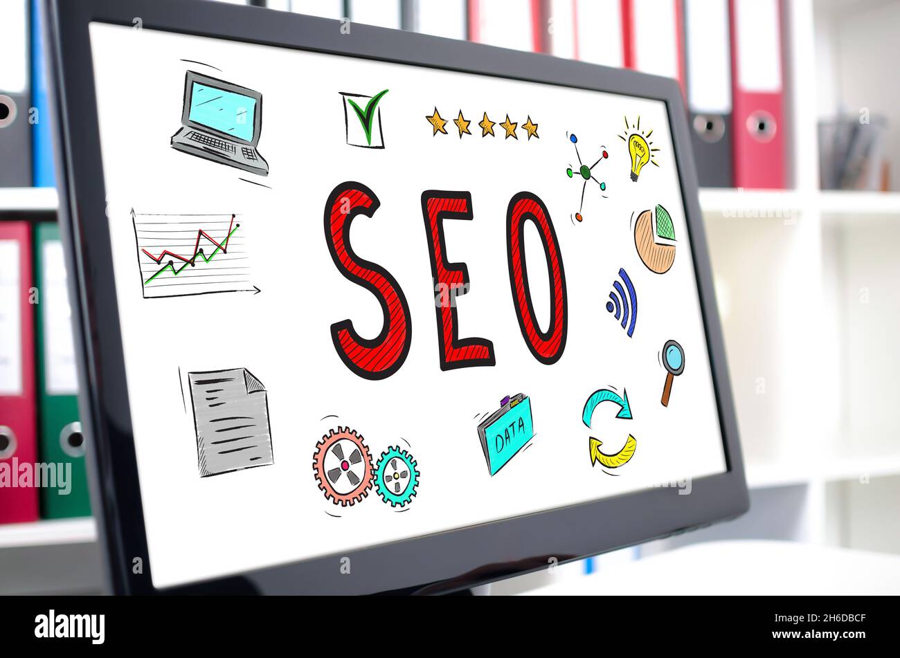 Seo concept shown on a computer screen Stock Photo - Alamy