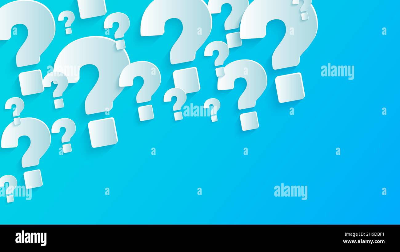Blue background with question mark. paper question marks large and ...