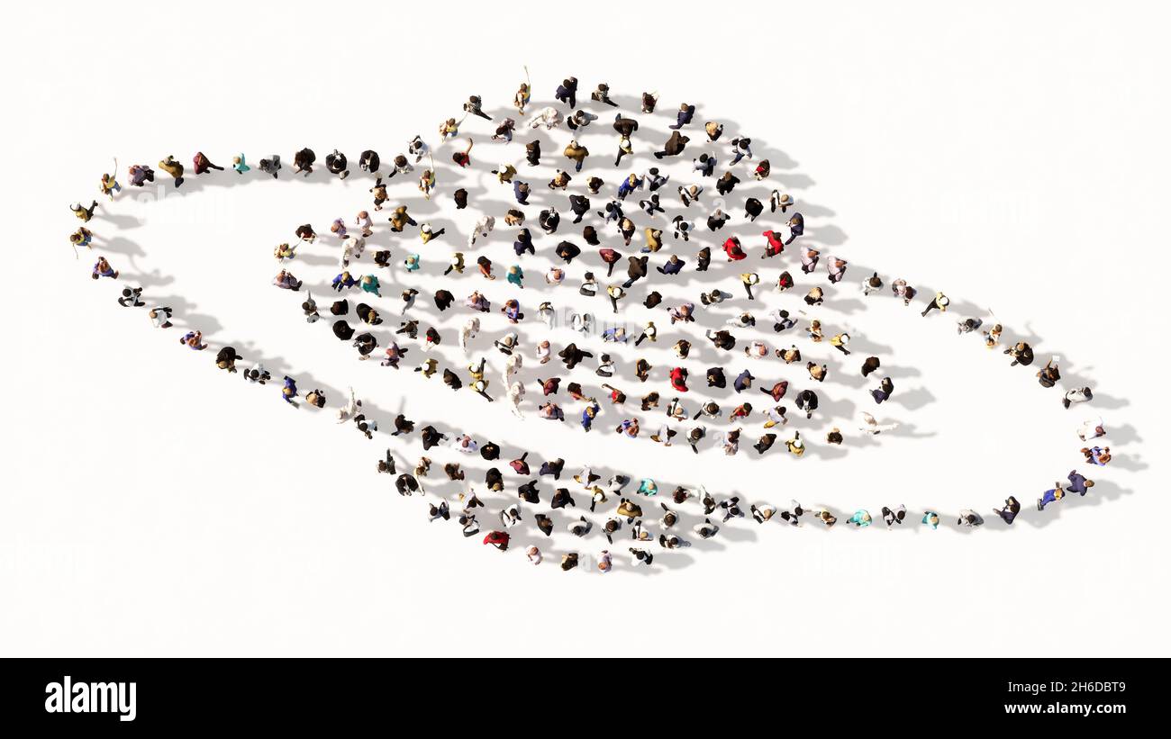 Concept conceptual large community of people forming the internet icon ...