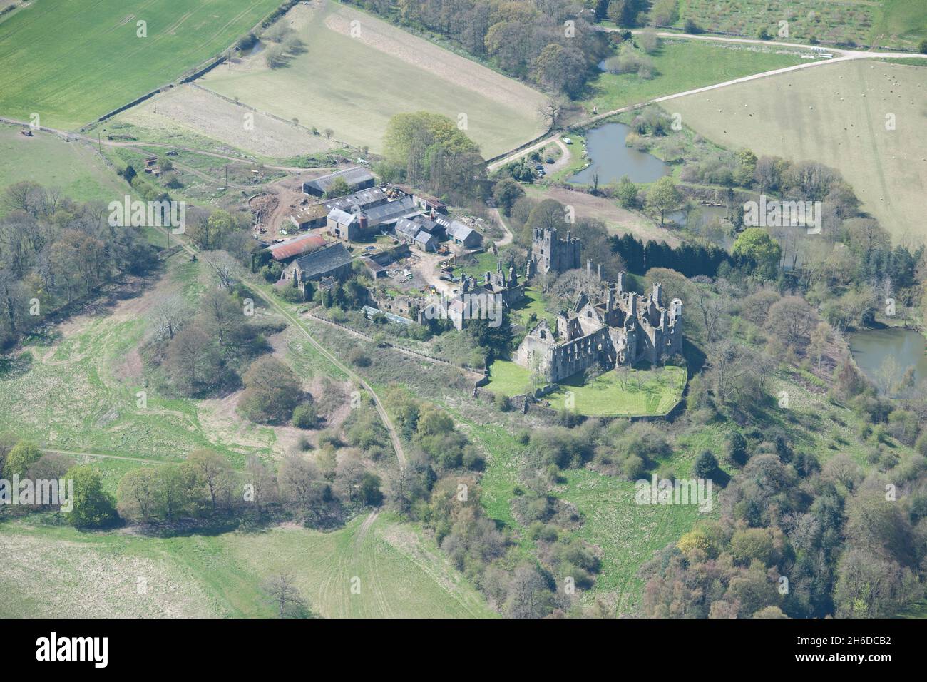 The ruins of Wingfield Manor, a medieval great house, Derbyshire, 2016 ...