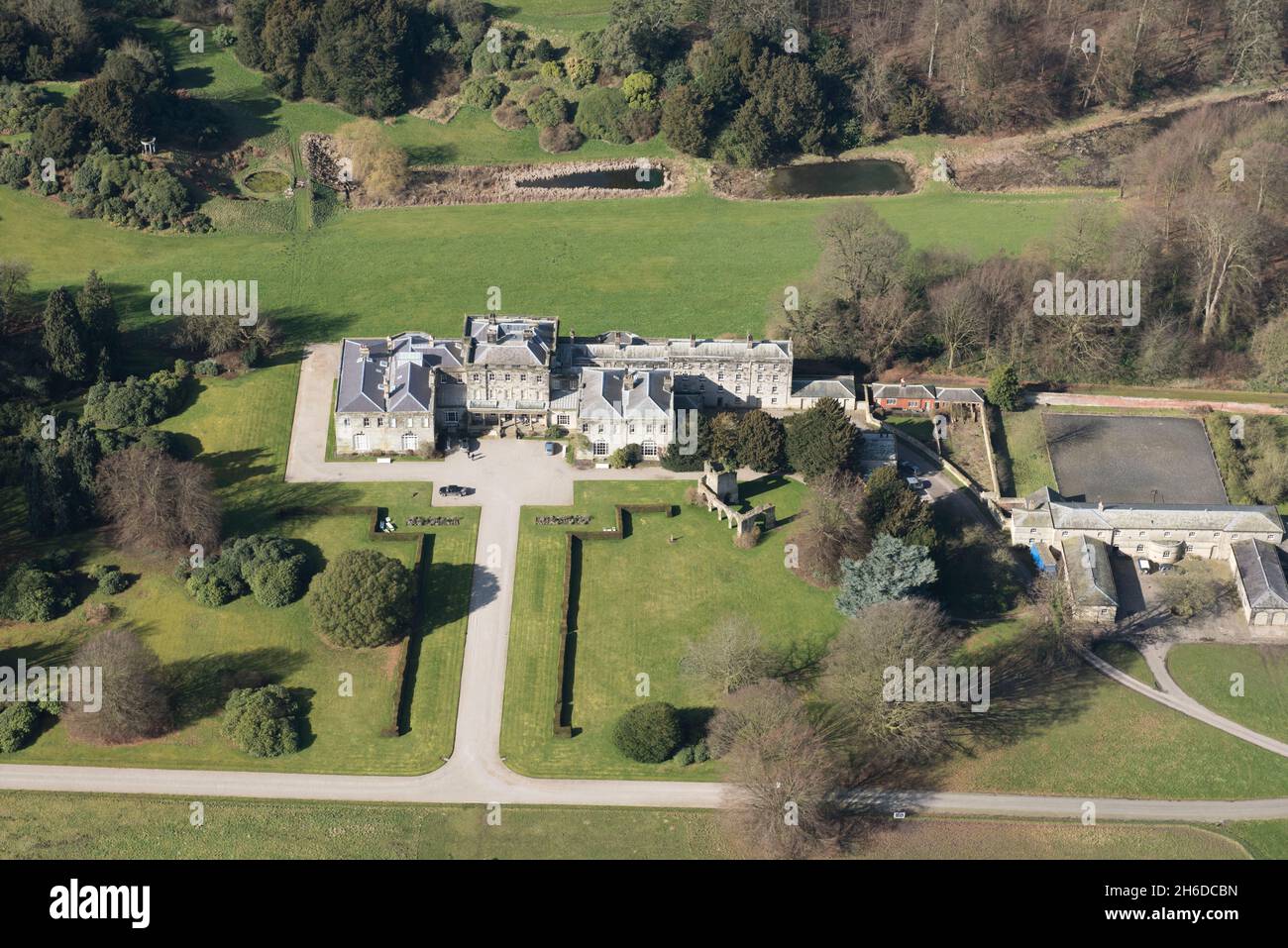 Birdsall House and the old ruined Church of All Hallows and Cross ...